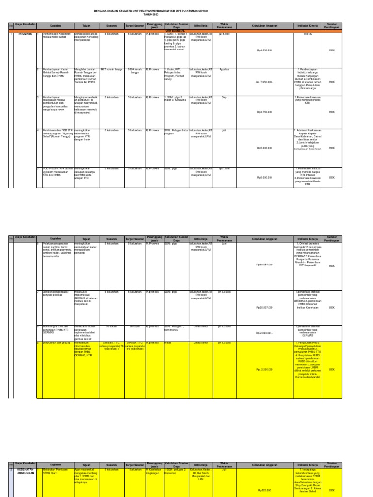 RUK Puskesmas Cipaku 2023 | PDF