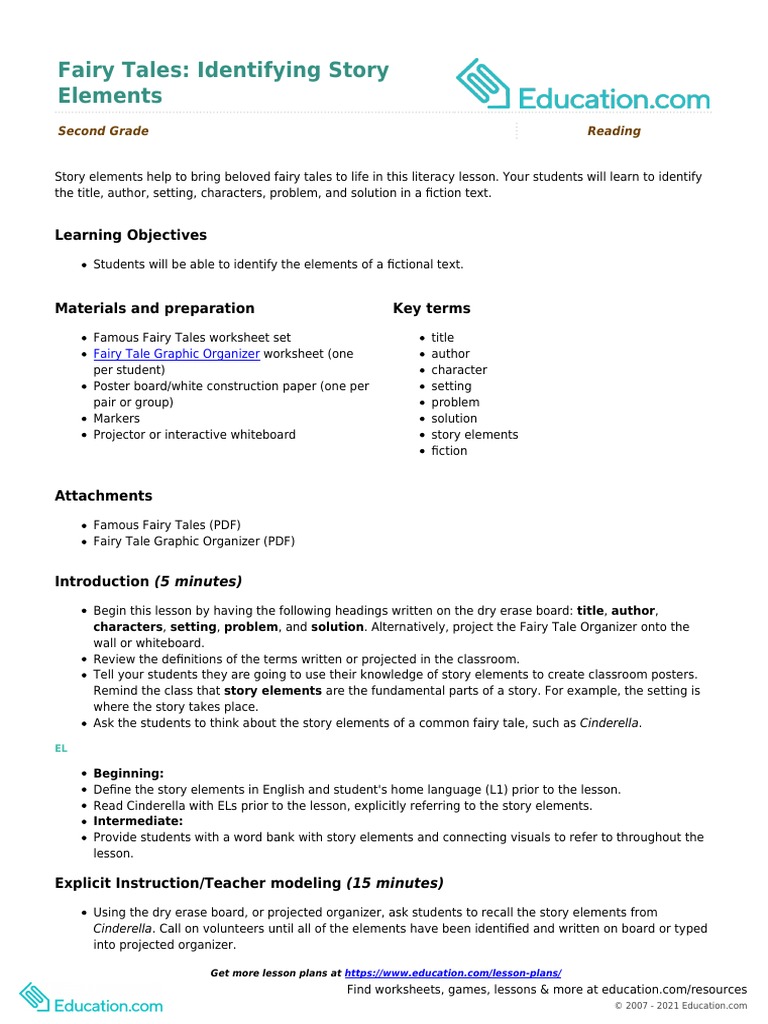 Fairy Tale Story Elements Lesson | PDF | Little Red Riding Hood ...