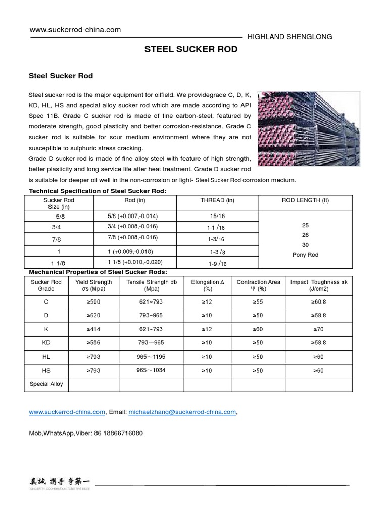 Steel Sucker Rod | PDF | Strength Of Materials | Steel