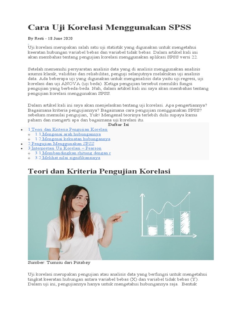 Cara Uji Korelasi Menggunakan SPSS | PDF