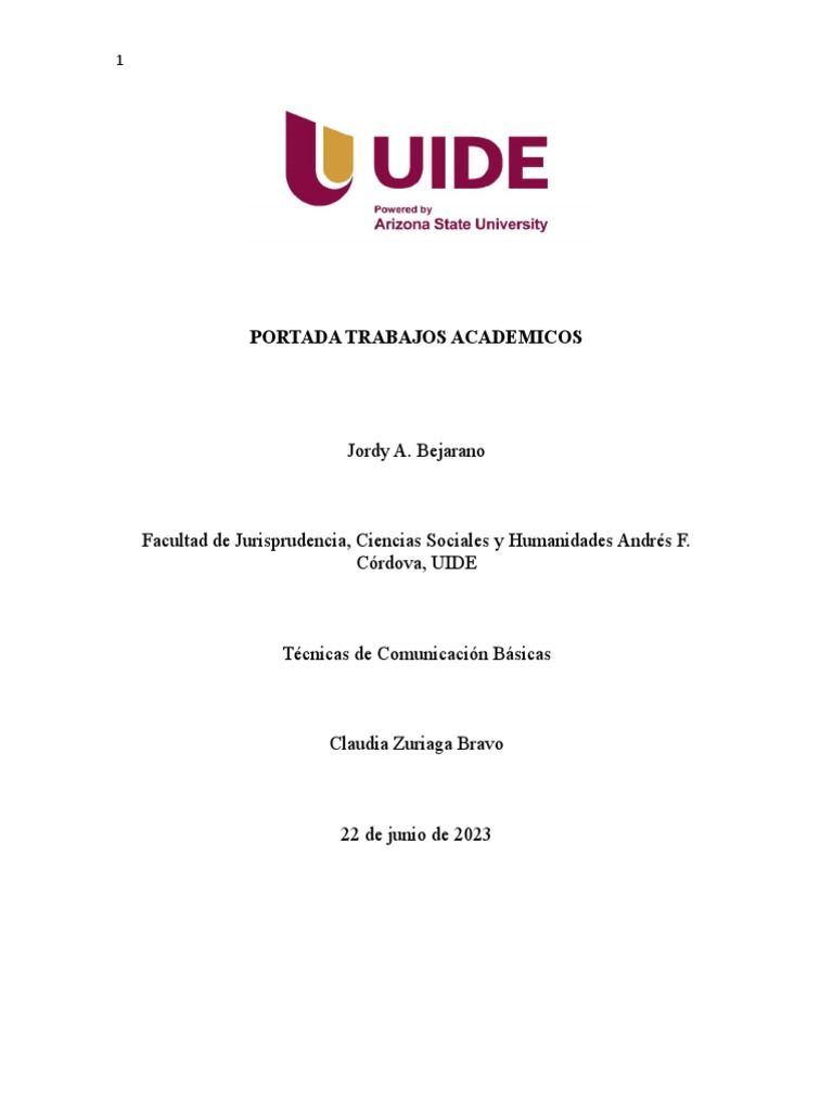 Portada Trabajos Academicos | PDF