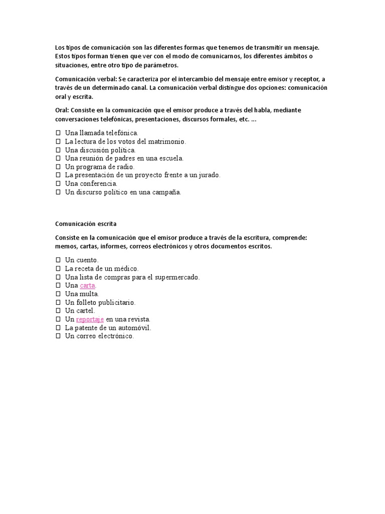 Los Tipos de Comunicación Son Las Diferentes Formas Que Tenemos de ...
