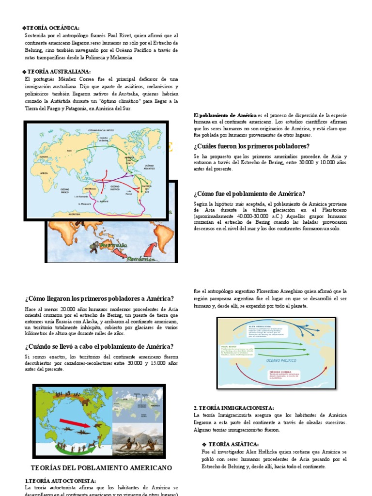 Poblamiento de America | PDF | Américas | Continente