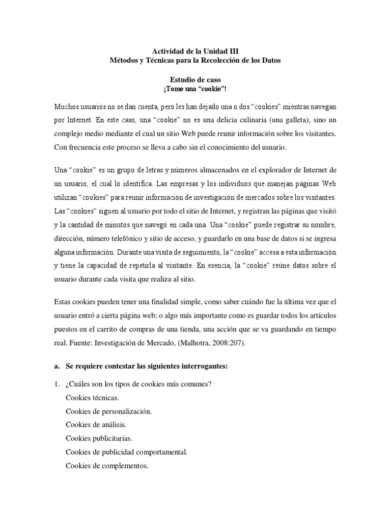 Actividad De La Unidad Iii Pdf Cookie Http