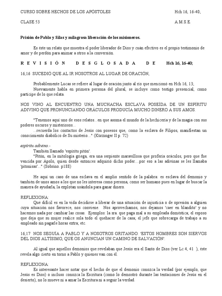 Pablo y Silas: Liberación en la cárcel | PDF | Pablo el apóstol | Jesús