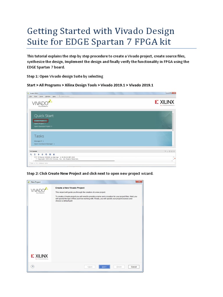 Getting Started With Vivado Design Suite For EDGE Spartan 7 FPGA Kit ... Getting Started With Vivado Design Suite For EDGE Spartan 7 FPGA Kit ...