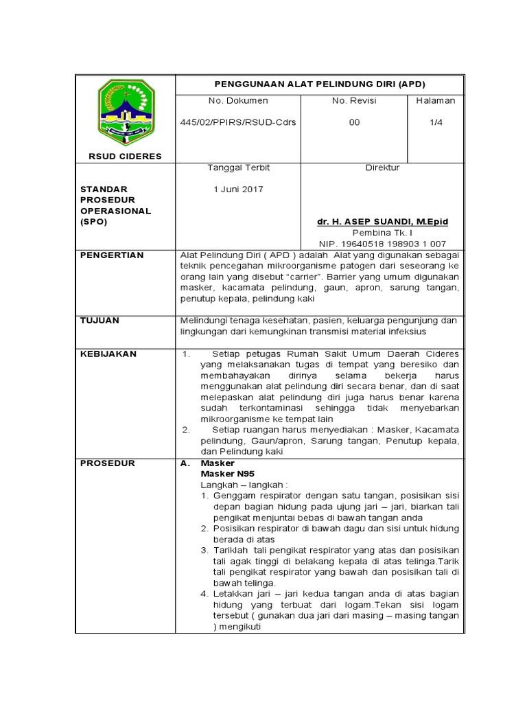 2.spo Penggunaan Apd | PDF