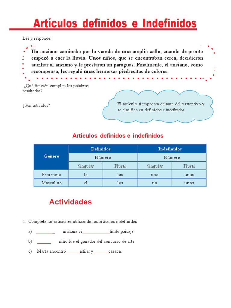 Practica Calificadas Los Articulos | PDF | Numero Gramatical | Morfología