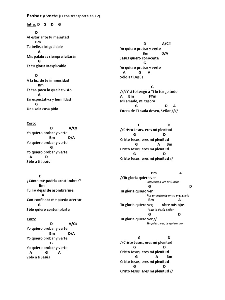 Probar y Verte - Majo y Dan - Letra y Acordes | PDF | Cristo (título)