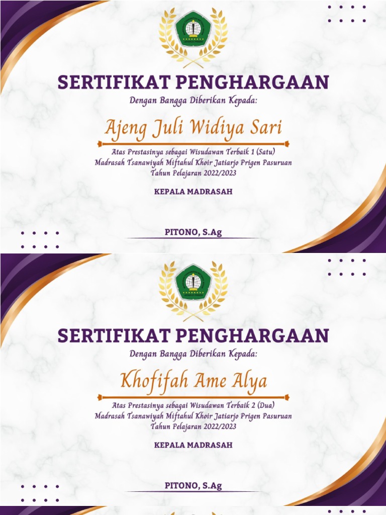 sertifikat wisudawan | PDF