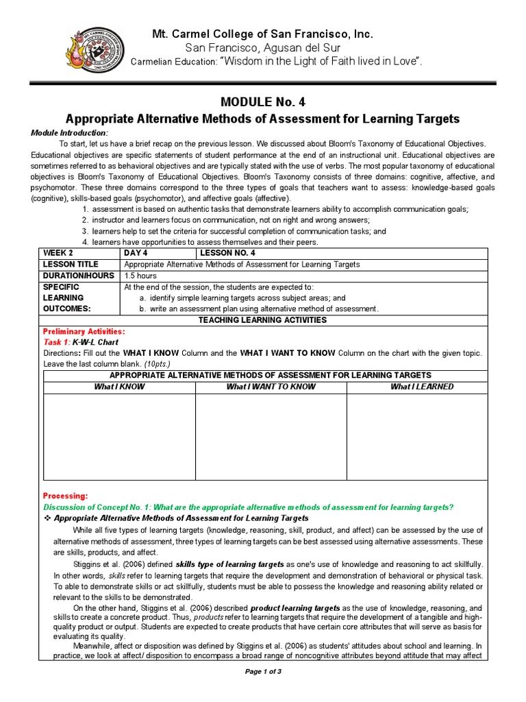 PCK 4.6 - Module 4 | Download Free PDF | Learning | Educational Assessment