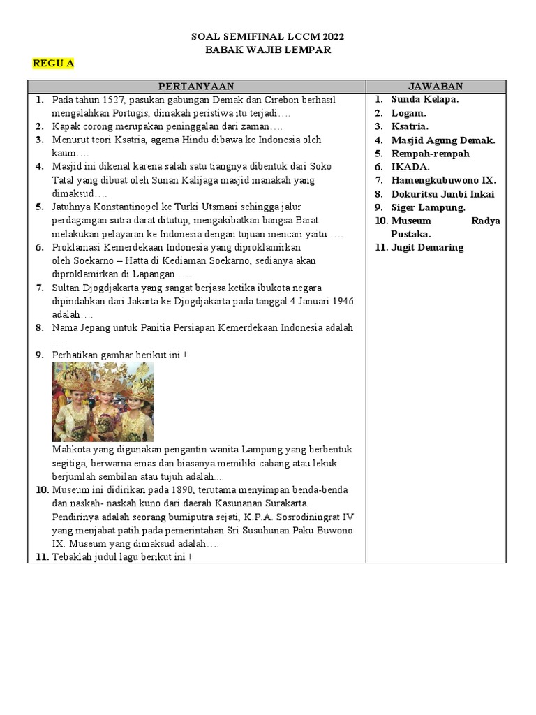 Soal Semifinal LCCM - 2022 | PDF