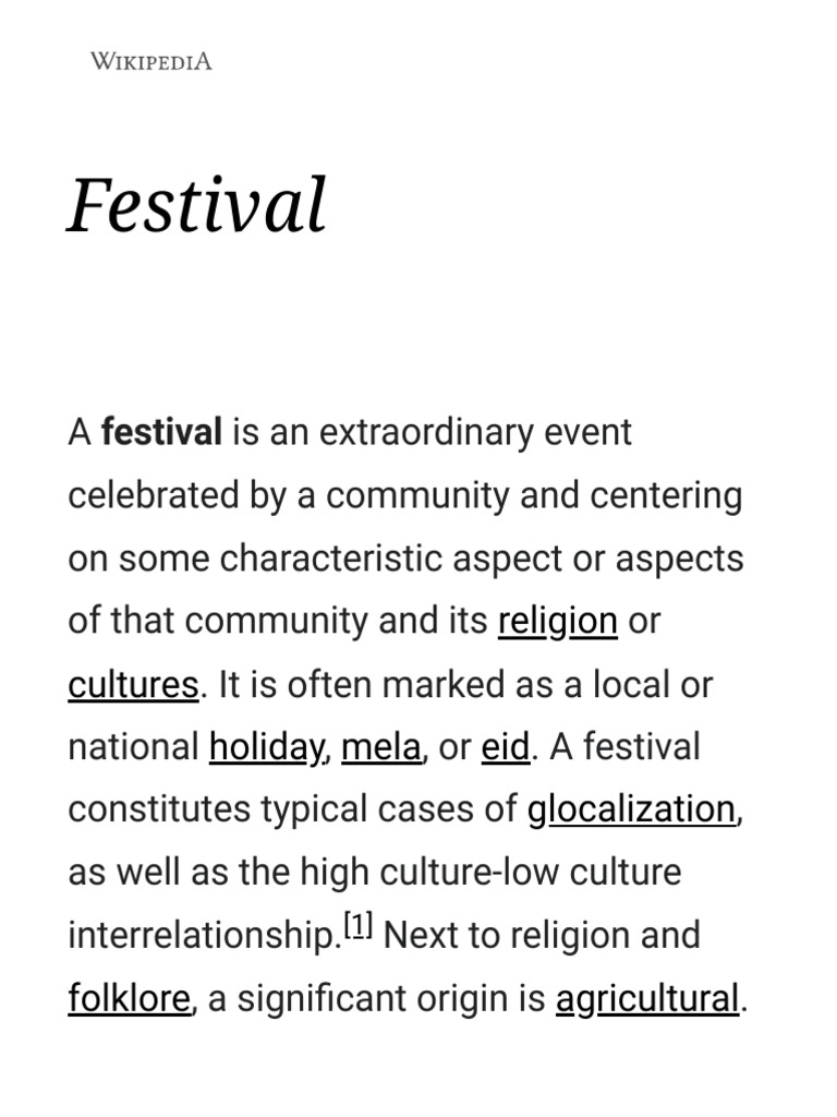Festival | PDF | Festival