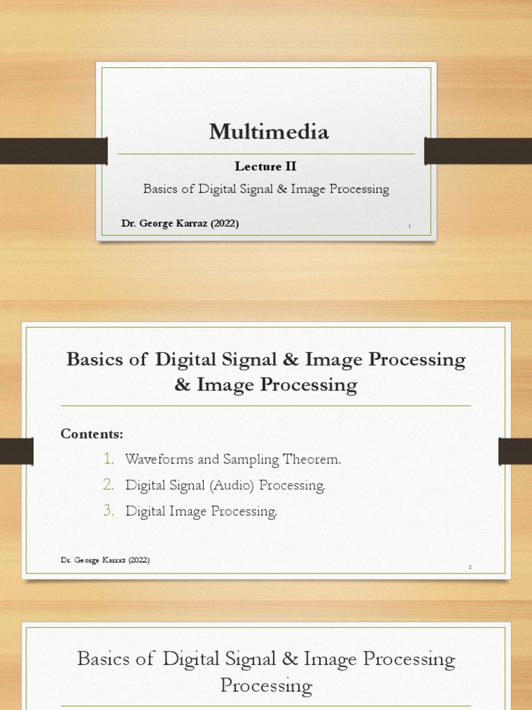 Multimedia Design and Analysis PDF | PDF | Decibel | Signal To Noise Ratio