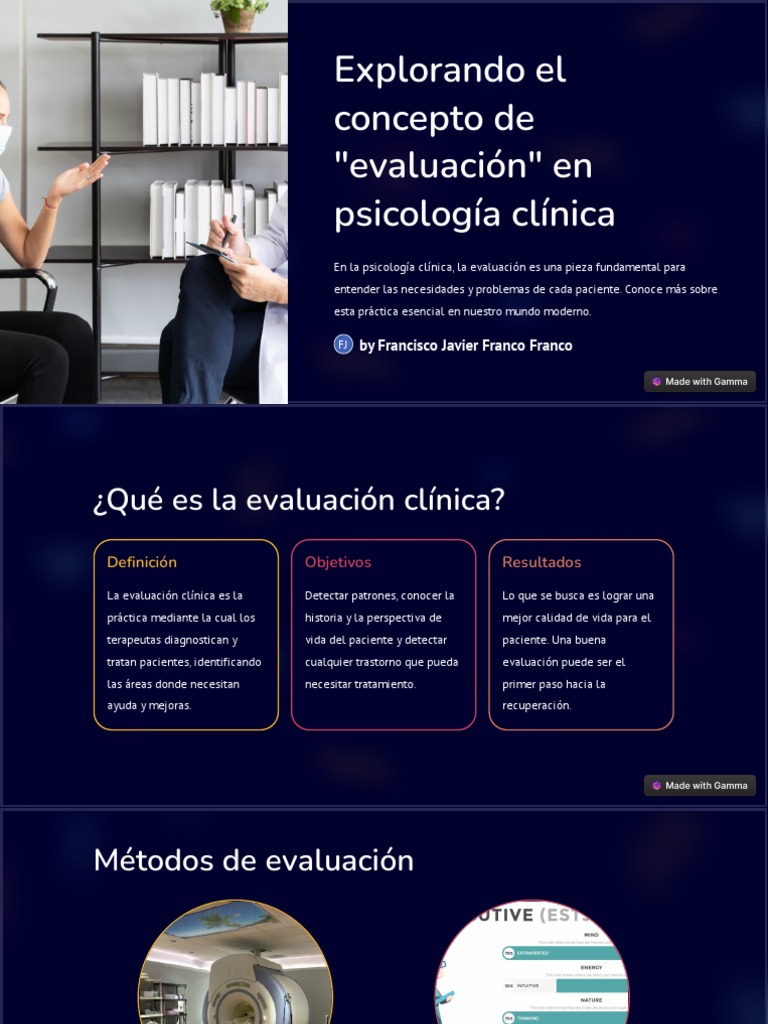 Explorando El Concepto de Evaluacion en Psicologia Clinica | PDF | Evaluación | Sicología