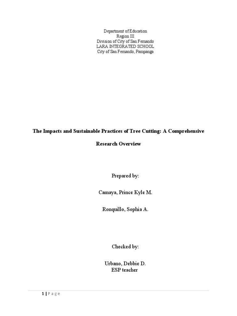 Impacts and Solutions of Tree Cutting | PDF | Deforestation ...