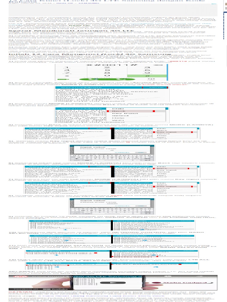 12 Cara Kunci Lock 4G LTE Samsung Dengan Kode Rahasia | PDF