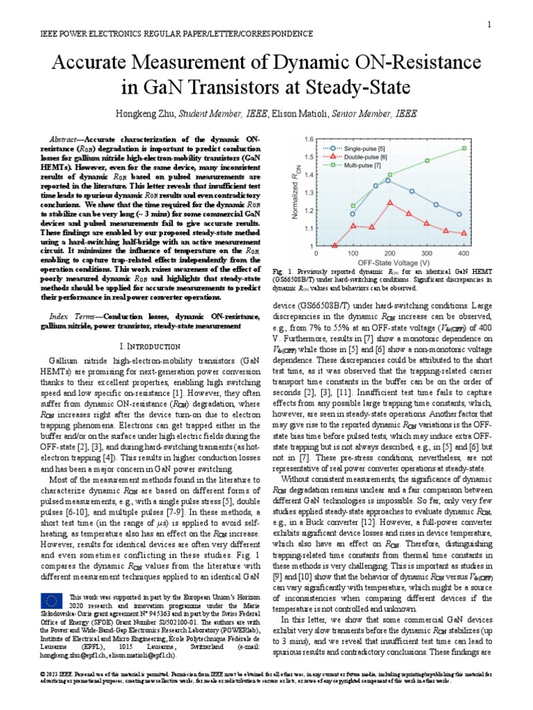 Accurate Measurement of Dynamic ON-Resistance in GaN Transistors at ...