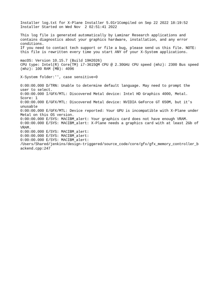 X-Plane Installer Log | PDF
