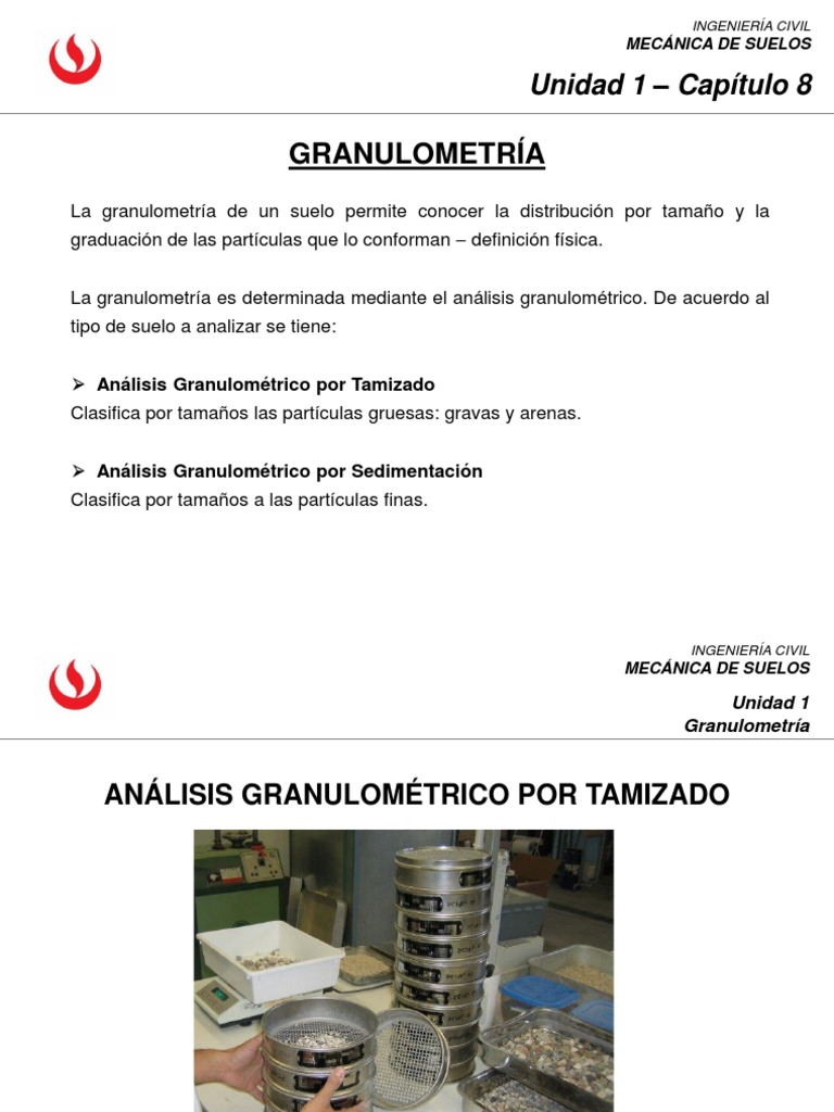 Análisis Granulométrico de Suelos | PDF | Mecánica de suelos | Arena