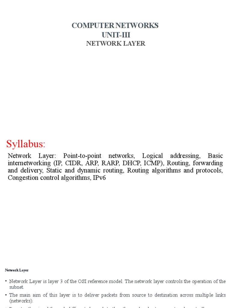 Computer Networks UNIT-III | PDF | Ip Address | Computer Network