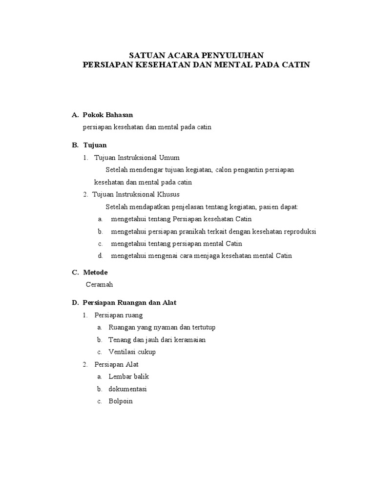 Persiapan Kesehatan Dan Mental Pada Catin | PDF