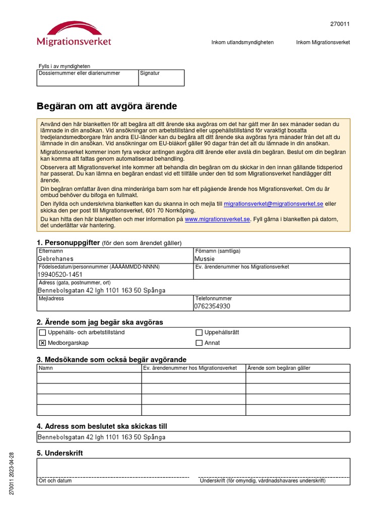 Begaran Avgora Arende SV | PDF