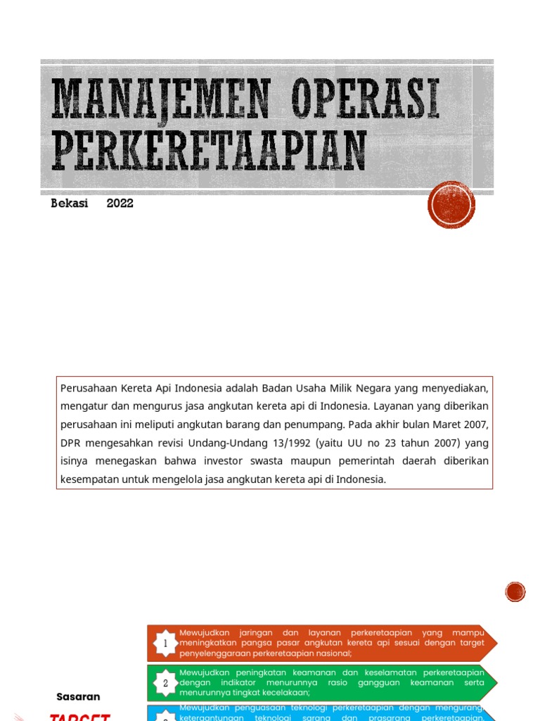 Pertemuan Ke 3 Manaj. Operasi Kereta Api | PDF