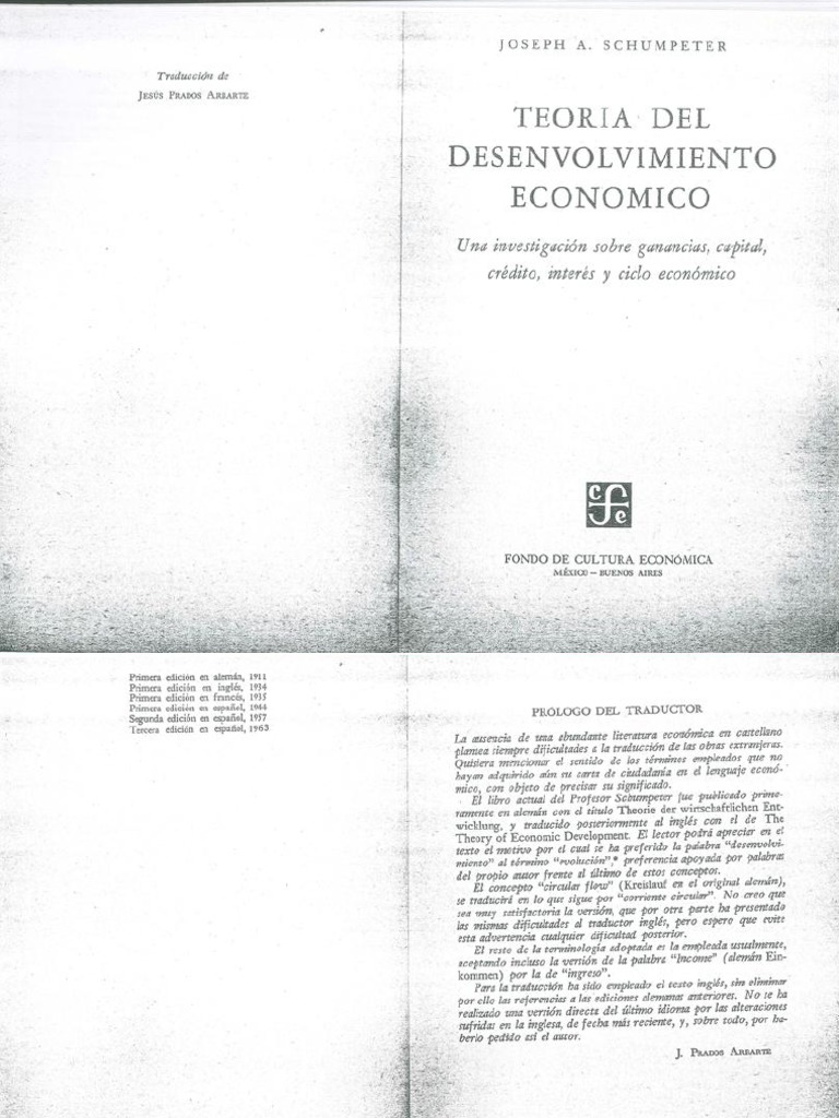 Teoria Del Desenvolvimiento Economico Joseph Schumpeter PDF | PDF