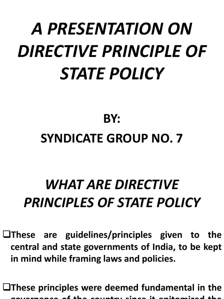 SG 07- Directive Principles (1) (1) | PDF | Justice | Crime & Violence