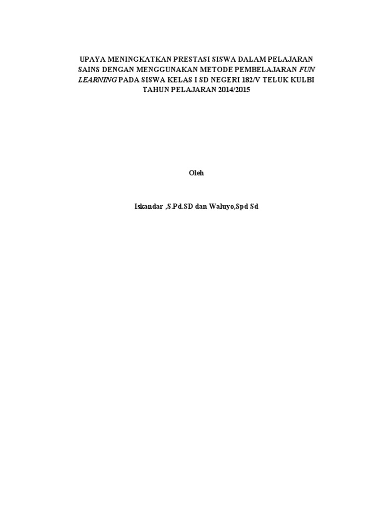 Contoh PTK Sain | PDF