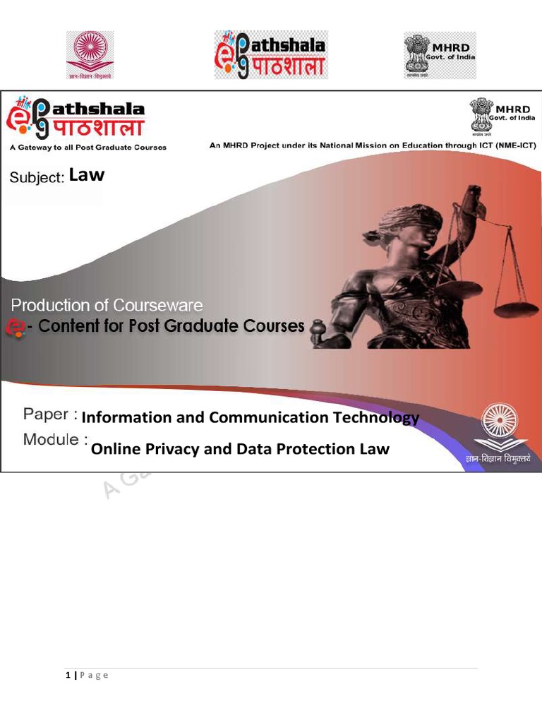 E-pathshala-ONLINE PRIVACY AND DATA PROTECTION | PDF | Http Cookie | Right To Privacy