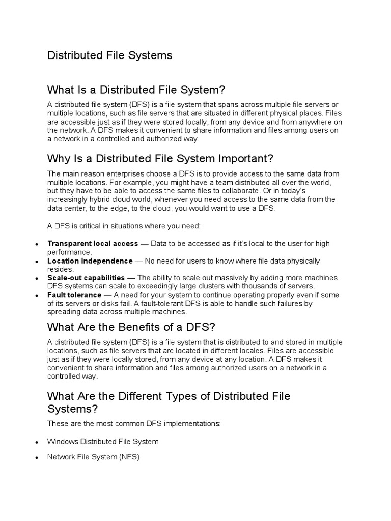 Distributed File Systems 2 Pdf File System Computer Cluster 0559