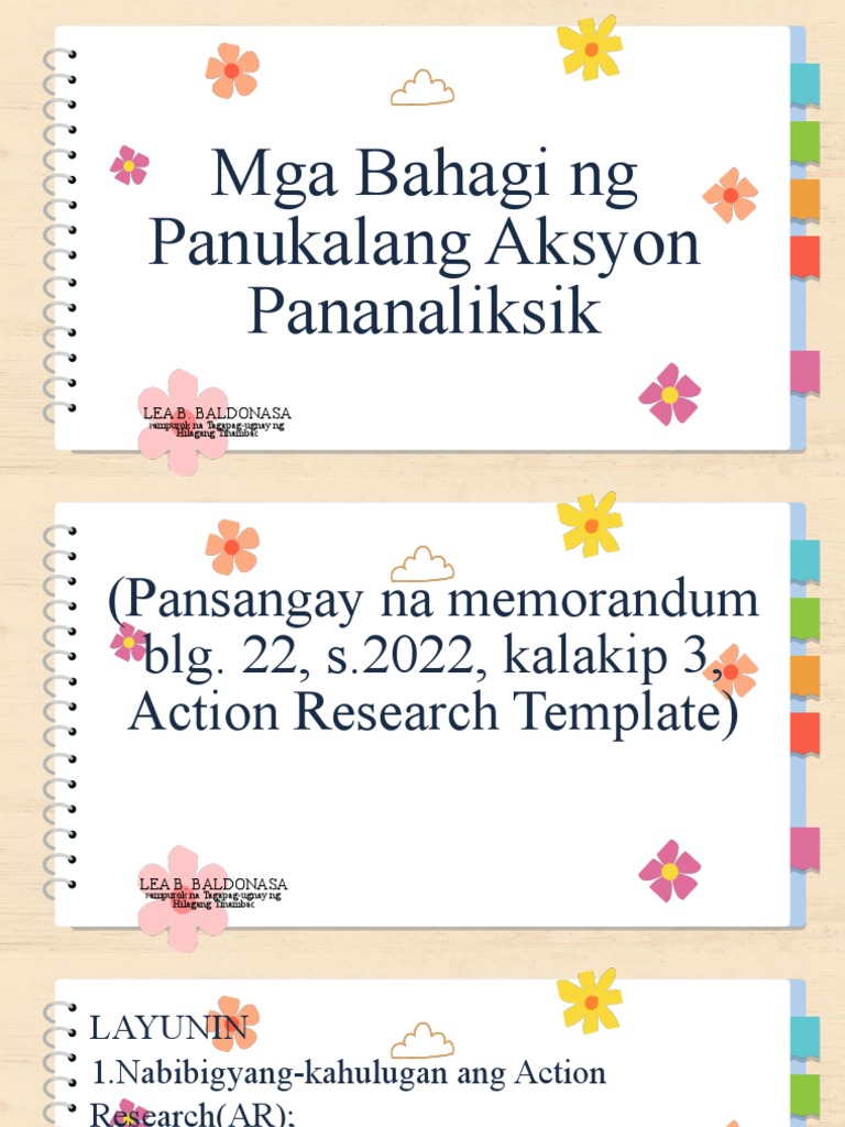 Mga Bahagi NG Aksyon Pananaliksik | PDF