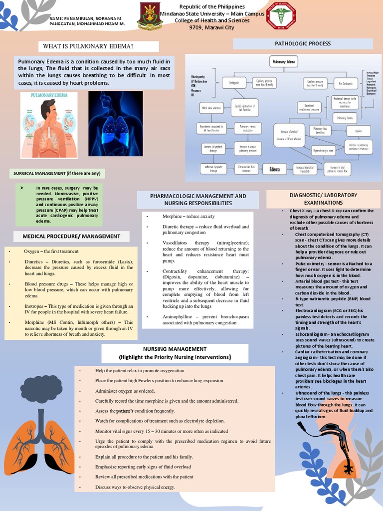 Infographics Pulmonary Edema Pdf Heart Physiology