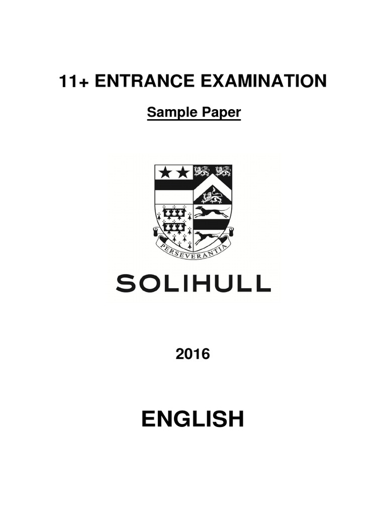 Solihul 11+ English Sample Paper Poetry | PDF | Poetry