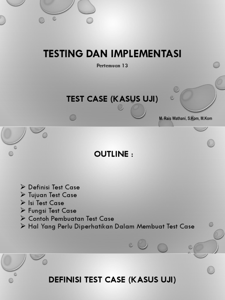 Definisi dan Contoh Test Case | PDF