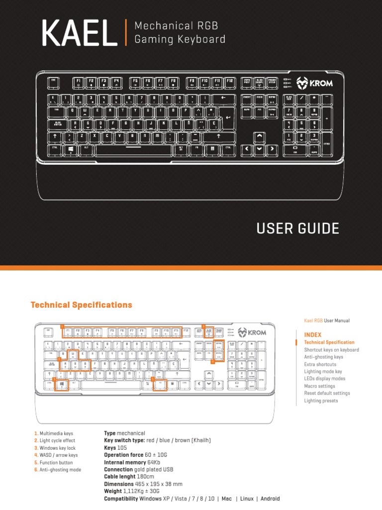 Manual Teclado Krom Kael | Download Free PDF | Computer Keyboard | Keyboard Shortcut
