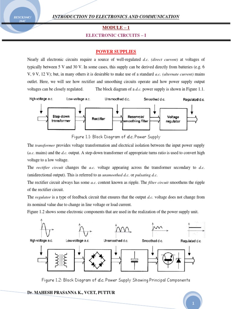 BESCK104C 204C IEC Module1 Notes | PDF | Rectifier | Amplifier