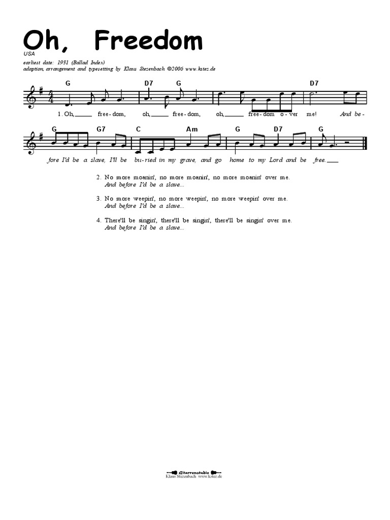 Oh Freedom USA Partition | PDF