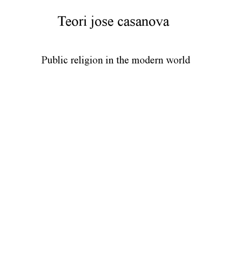 Teori Jose Casanova | PDF | Religion & Spirituality
