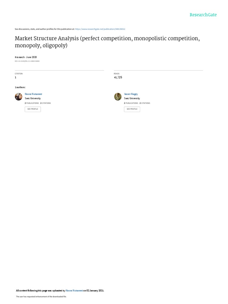 Market Structure Analysis (Perfect Competition, Monopolistic ...