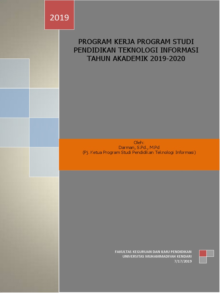 Program Kerja Prodi PTI 2019-2020 | PDF | Bisnis | Komputer