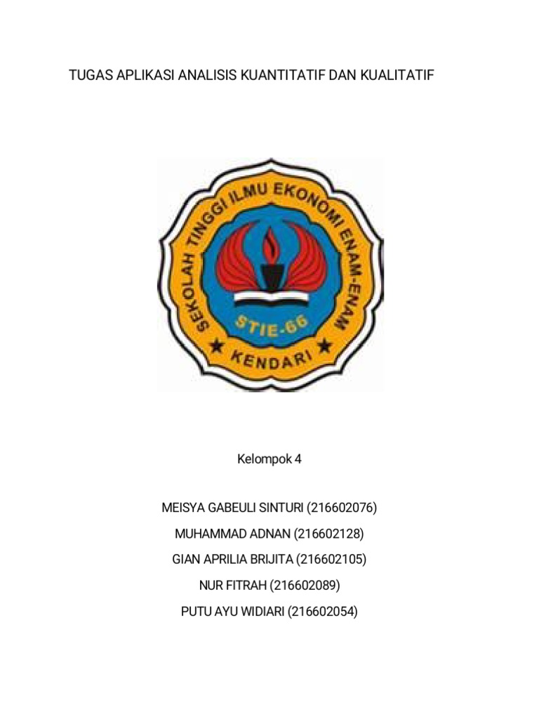 Tugas Aplikasi Analisis Kuantitatif Dan Kualitatif | PDF