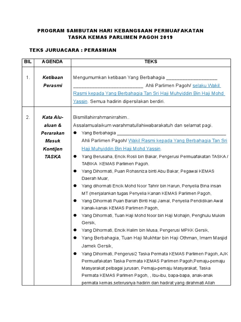 Program Sambutan Hari Kebangsaan Permuafakatan Taska Kemas Parlimen ...