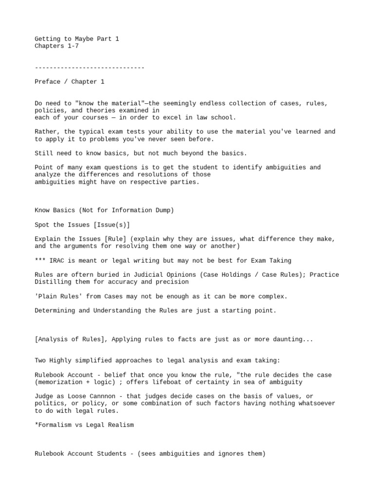 Getting to Maybe Key Points Pt1 1-7 | PDF | Common Law | Plain Meaning Rule