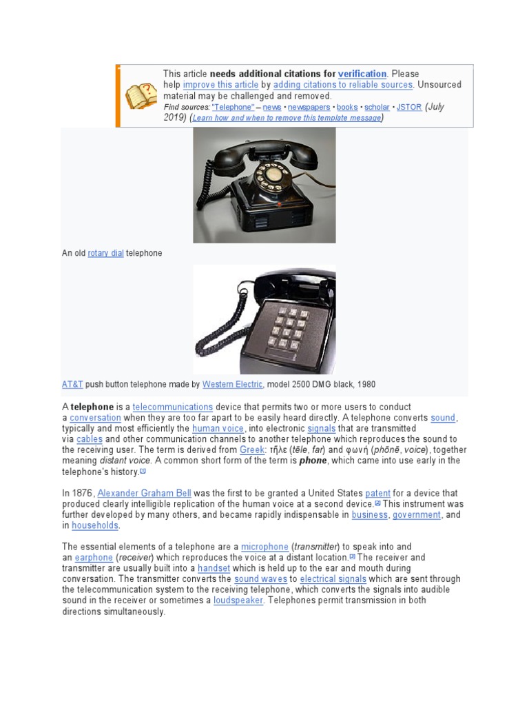 Find Sources: - : An Old Telephone | PDF | Telephone | Communication