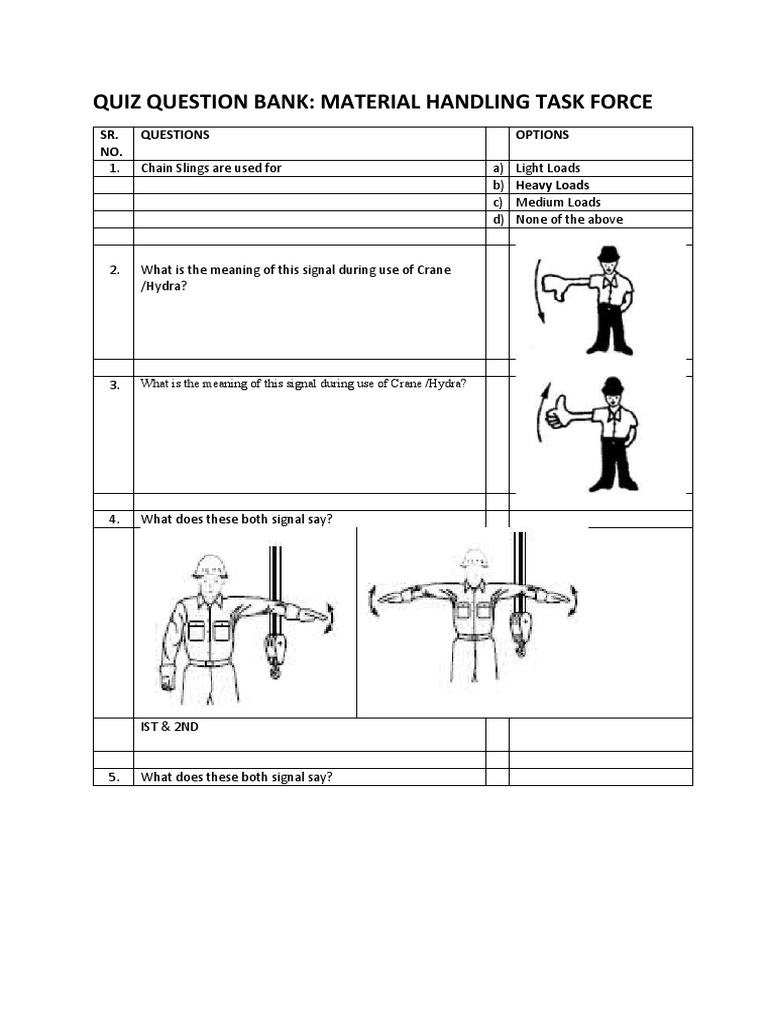 MHTF Quiz 1 For Group B | PDF | Crane (Machine) | Forklift