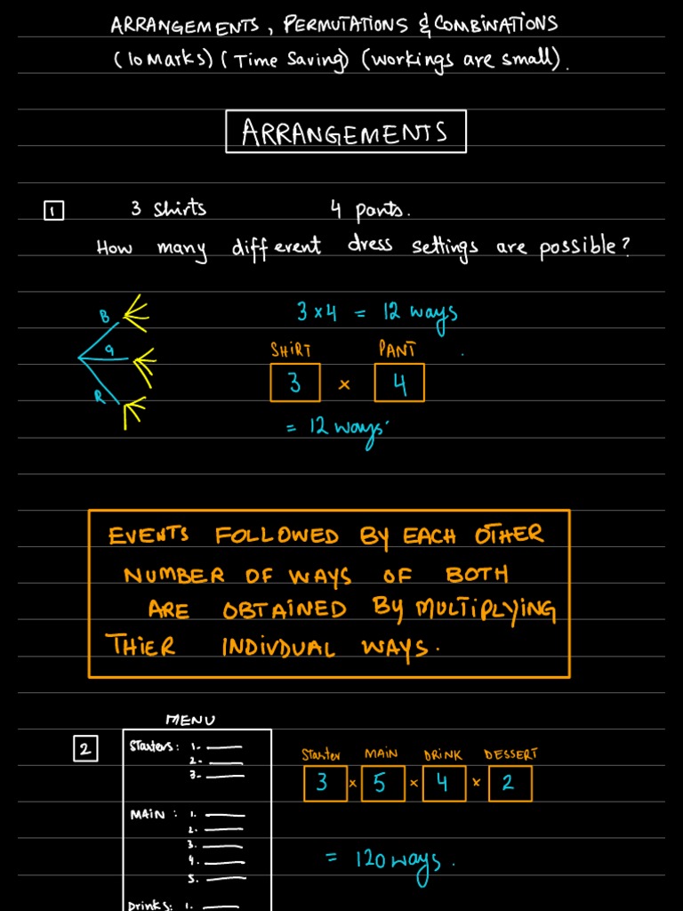 Arrangements Permutations And Combinations Pdf Combinatorics