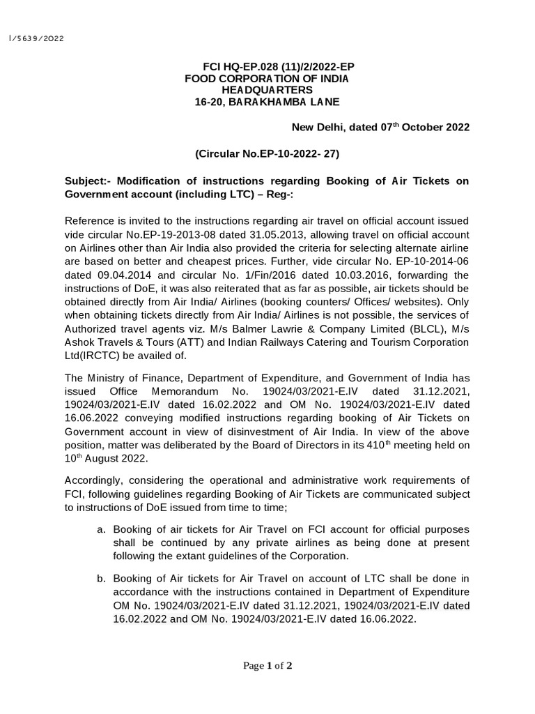 LTC Circular | PDF | Government